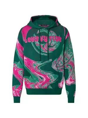 LOUIS VUITTON Graphic-print Cotton Hoodie - Green
