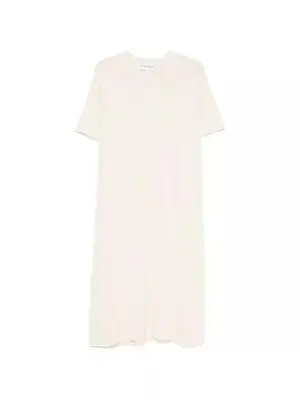 Eric Bompard Crew-neck Short-sleeves Midi Dress - Neutrals