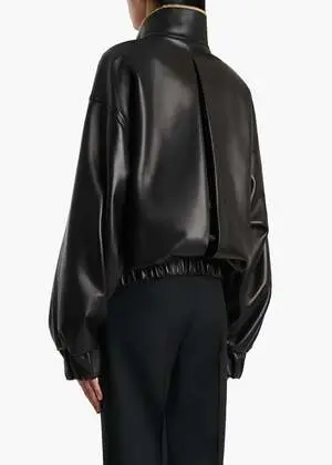 Khaite Malone Leather Jacket With Shearling Collar - Black