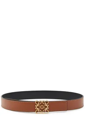 Loewe Anagram Leather Belt - Black