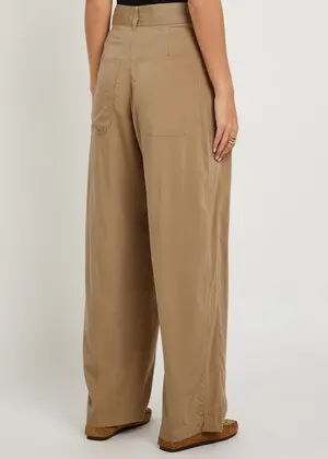 Isabel Marant Étoile Inaya Drawstring Woven Trousers - Khaki