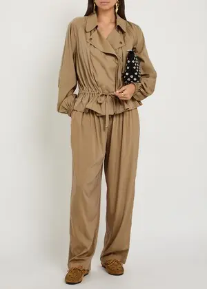 Isabel Marant Étoile Inaya Drawstring Woven Trousers - Khaki