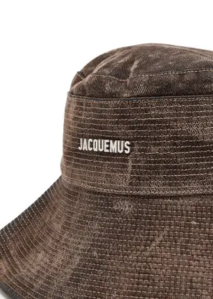Jacquemus Flocked Denim Bucket Hat - Khaki