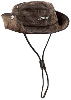 Jacquemus Flocked Denim Bucket Hat - Khaki