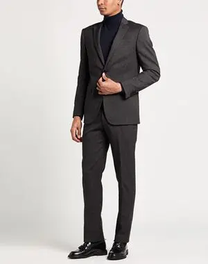 TRUSSARDI Suit Charcoal Size Cotton, Wool, Elastane