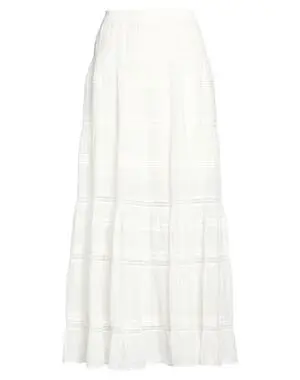TWINSET U & B Maxi Skirt Ivory Size Cotton, Polyamide - White