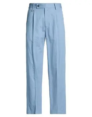 PAOLO PECORA Pantalone Tessuto Pants Light Size Cotton, Linen, Elastane - Blue
