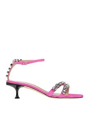 SERGIO ROSSI Sandals Size Leather - Magenta