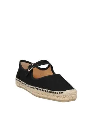 CastaÑer Canvas Espadrille Flats With Buckle Fastening - Black