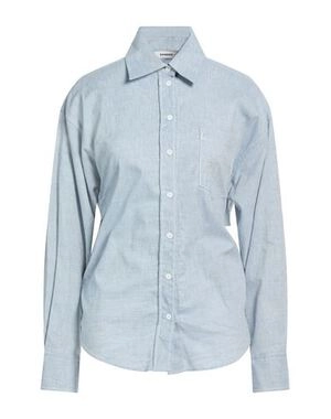 Sandro Shirt In Light Cotton, Linen, And Elastane - Blue