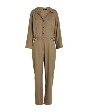 Maje Jumpsuit Khaki Size Polyester, Virgin Wool, Elastane - Beige
