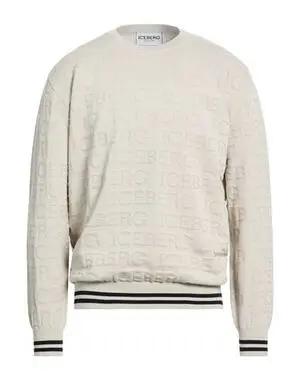 Iceberg Maglia Girocollo Sweater Midnight Size Cotton - Beige
