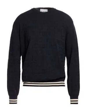 Iceberg Cotton Jacquard Knit Crewneck Sweater - Blue