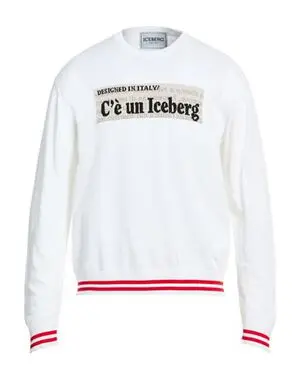 Iceberg Maglia Girocollo Sweater Size Cotton, Polyamide - White
