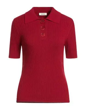 Sandro Ribbed-knit Buttoned Sweater - Red