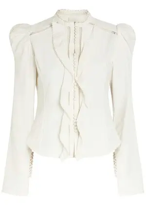Isabel Marant Calina Picot Lace Cotton Blouse - White
