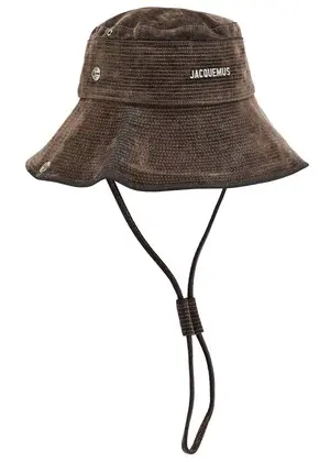 Jacquemus Flocked Denim Bucket Hat - Khaki