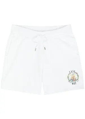 Casablanca Casa Way Printed Cotton Shorts - White