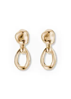Agmes Sacha 18k Vermeil Drop Hoop Earrings - Gold