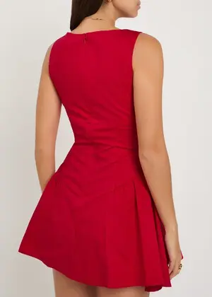 Staud Stretch-cotton Poplin Mini Dress - Red