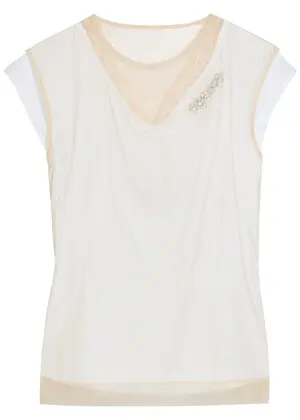 Simone Rocha Layered Cotton T-shirt - White