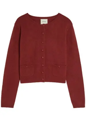 REFORMATION Clara Cashmere Cardigan - Dark Red