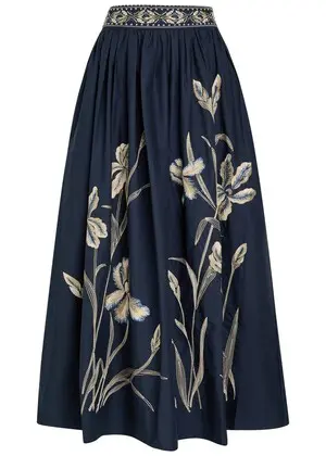 Floral Embroidered Maxi Skirts