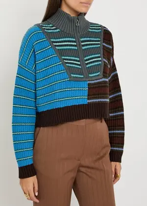 Staud Hampton Striped Cotton-blend Jumper