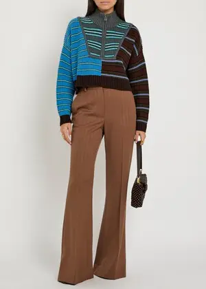 Staud Hampton Striped Cotton-blend Jumper