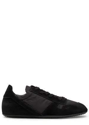 Rick Owens Panelled Nylon And Suede Sneakers - Black