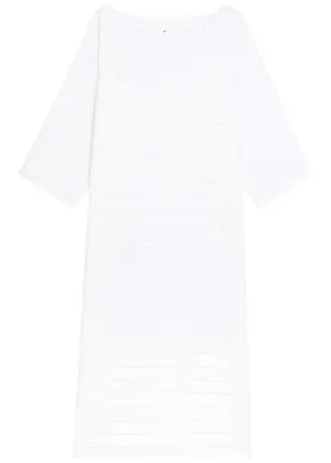 LES VACANCES D'IRINA Cleo Pleated Linen Midi Dress - White