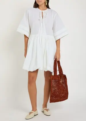 LES VACANCES D'IRINA Pino Textured Cotton Mini Dress