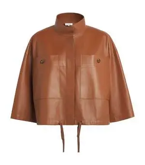 Lafayette 148 New York Lambskin Oversized Jacket
