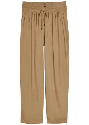 Isabel Marant Inaya Drawstring Woven Trousers - Khaki