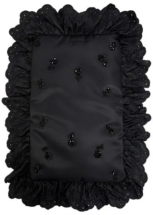 Simone Rocha Embroidered Padded Clutch - Black
