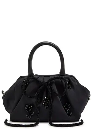 Simone Rocha Mini Embellished Gathered Top Handle Bag - Black