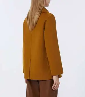 Max Mara Virgin Wool Double-breasted Pea Coat - Yellow
