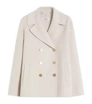 Max Mara Virgin Wool Double-breasted Coat - Beige