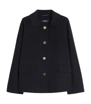 Max Mara Virgin Wool Single-breasted Jacket - Blue