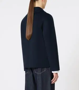 Max Mara Virgin Wool Single-breasted Jacket - Blue