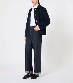 Max Mara Virgin Wool Single-breasted Jacket - Blue