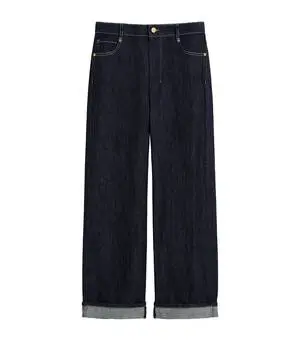 Max Mara Turn-up-hem Wide-leg Jeans - Blue