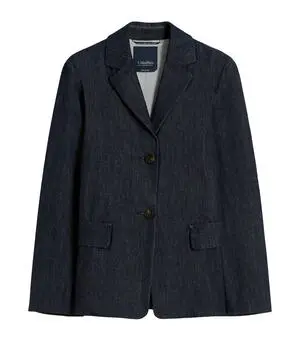 Max Mara Denim Single-breasted Blazer - Blue