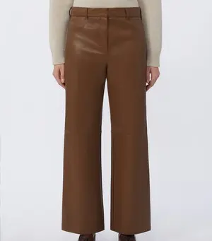 Max Mara Faux Leather Wide-leg Trousers - Brown