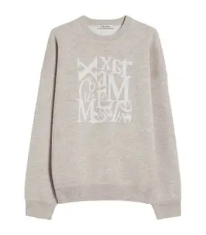 Max Mara Wool-blend Logo Sweater - Beige