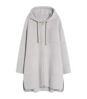 Max Mara Virgin Wool Hooded Coat - Beige