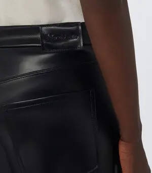 Max Mara Faux Leather Wide-leg Trousers - Black