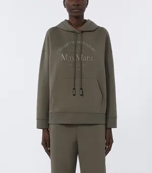 Max Mara Cotton-blend Embroidered Hoodie