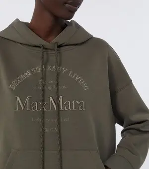 Max Mara Cotton-blend Embroidered Hoodie