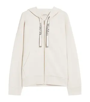 Max Mara Cotton-blend Zip-up Hoodie - White